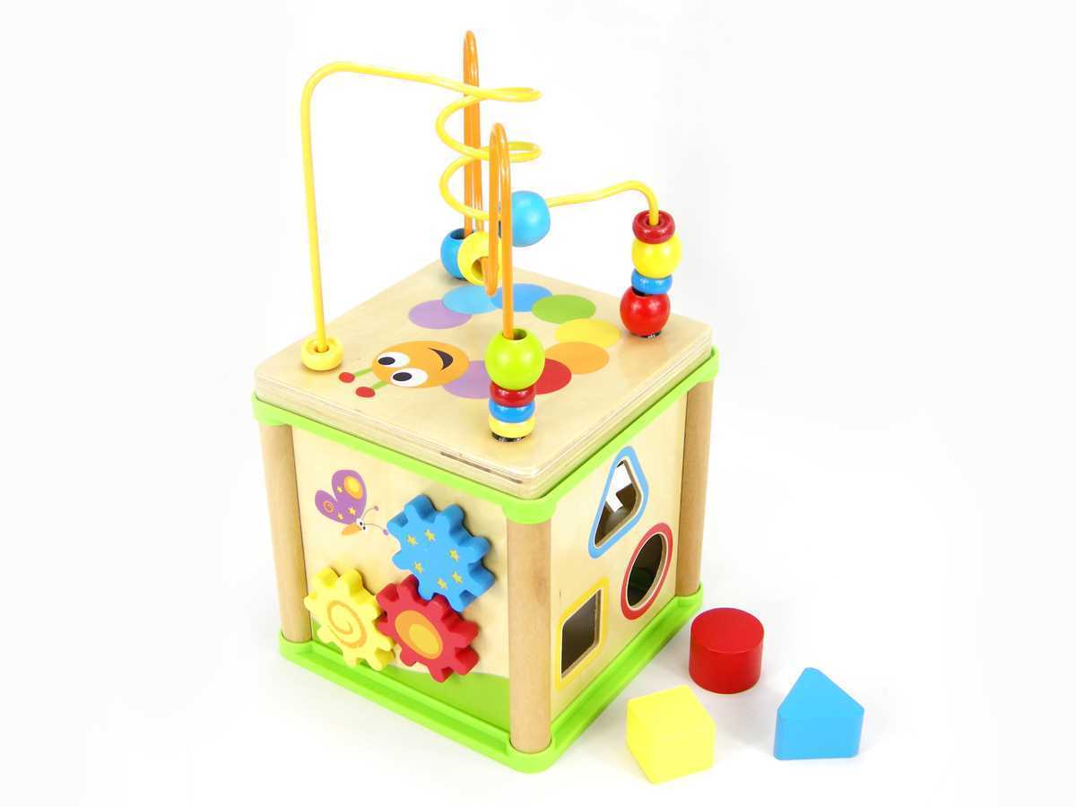 Wooden Activity Set | 5 in 1 Activity Cube | Frombabytokids.com.au